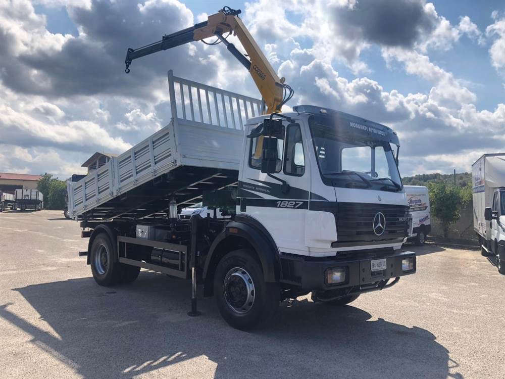 Mercedes 1827 Euro 5 2 assi ribaltabile gru Copma Iveco Km 0, ottime ...